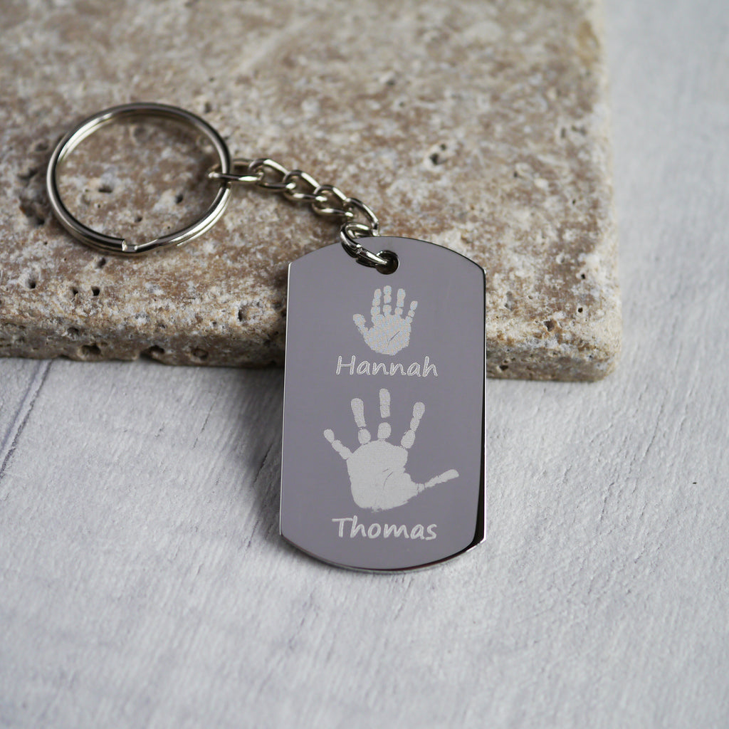 Handprint Keyring - Up to FOUR prints