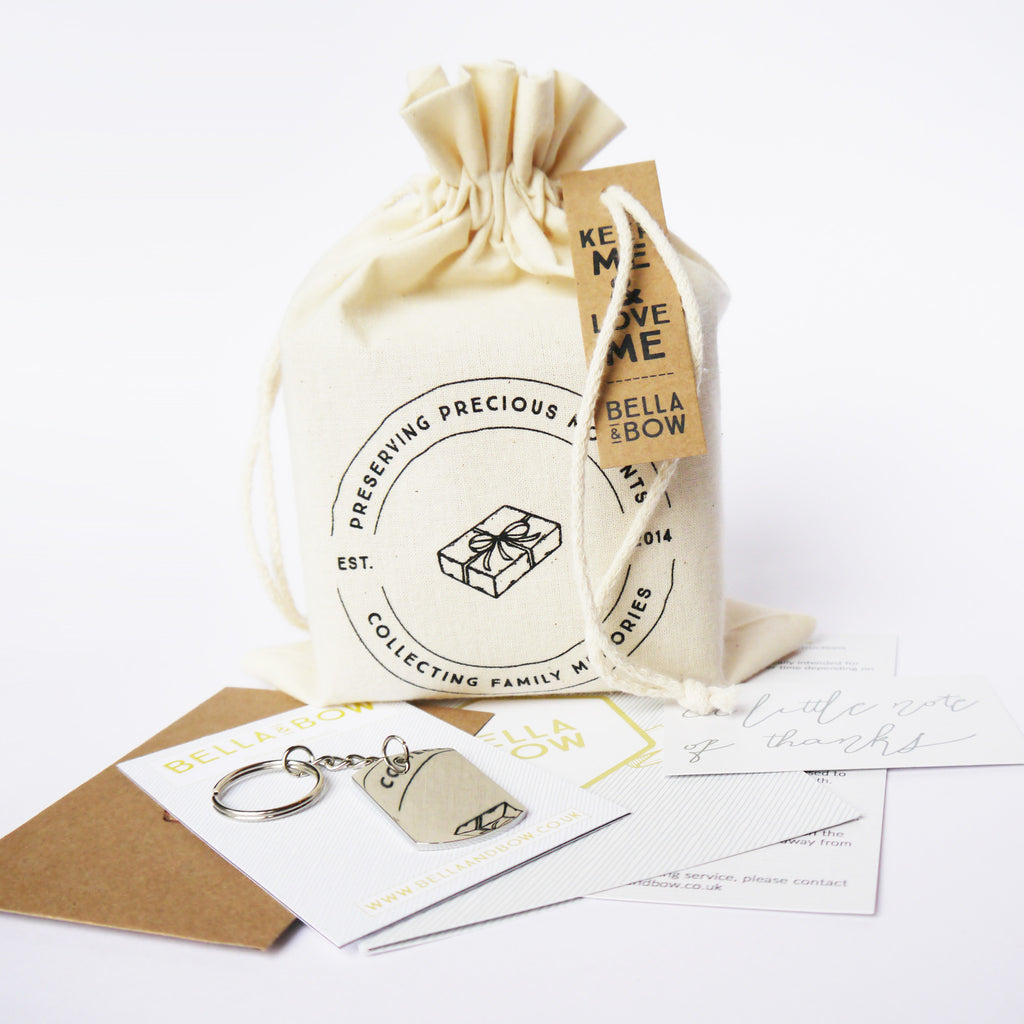 Square Handprint Keyring