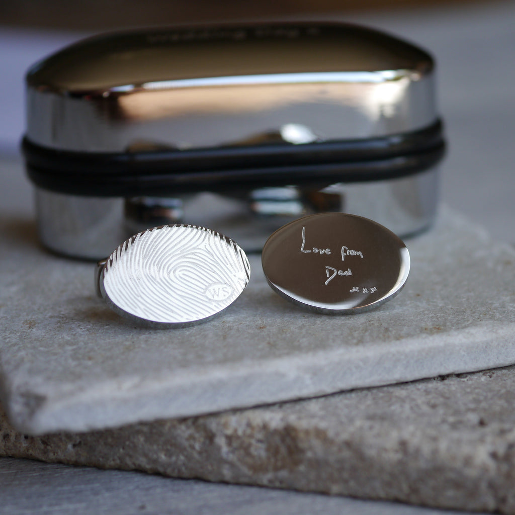 Oval Fingerprint Cufflinks